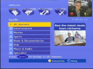 ntl Langley CR3: EPG menu (Guide)