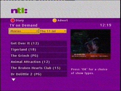 ntl CR3: TV on demand
