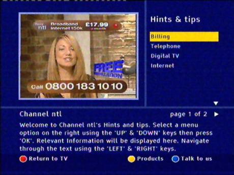 ntl:home enhanced TV - Channel ntl 1