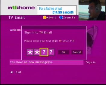 ntl:home Interactive TV - TV Email sign-in