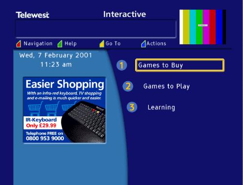 Telewest Broadband TV interactive services