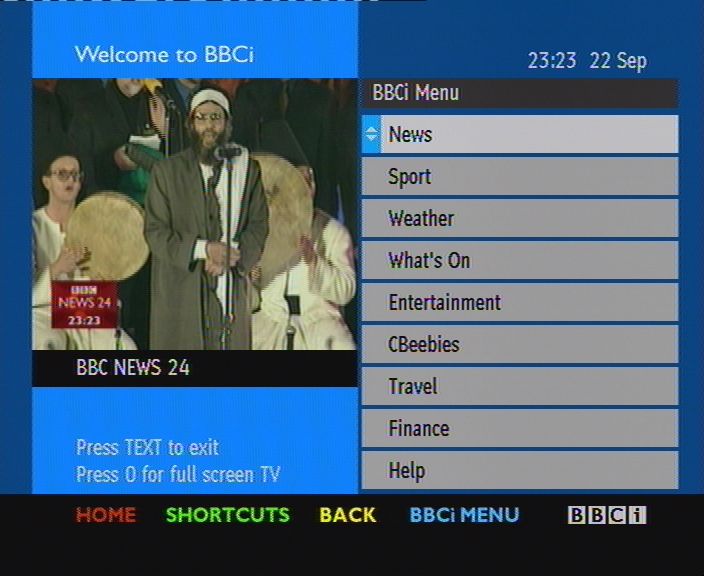 BBCi: Menu