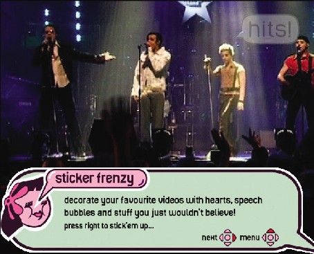MTV Hits Interactive: "Sticker Frenzy" menu