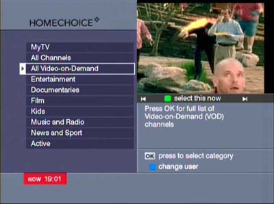 HomeChoice: Main menu