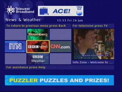 Telewest Broadband: 12 News and weather