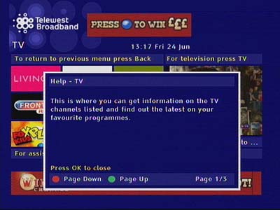 Telewest Broadband: 22 TV - help