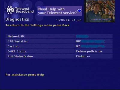 Telewest Broadband: 31 Diagnostics