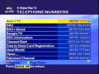 SkyGuide: Services - Telephone Numbers